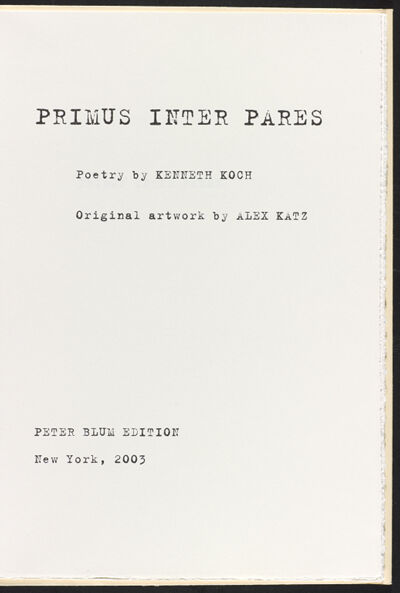 Primus Inter Pares | Alex Katz | Colby College Museum of Art